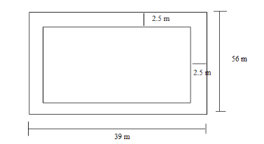 A rectangular grassy plot is 56m and 39m broad It has class 9 maths CBSE