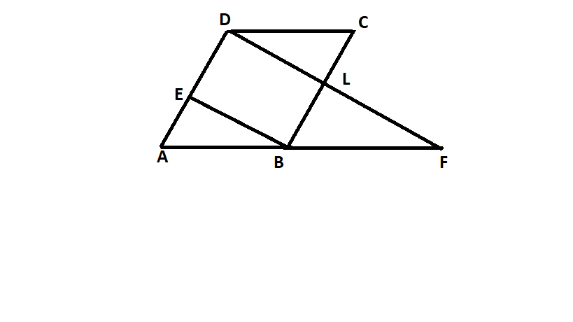 In the given figure, ABCD is a parallelogram and E is the midpoint of AD. A line through D ...