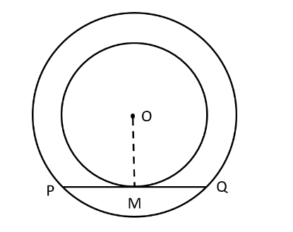 Prove that in two concentric circles, the chord of the larger circle, which touches the smaller ...