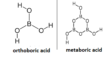 Orthoboric acid H3BO3 and metaboric acid HBO2 differ class 12 chemistry ...