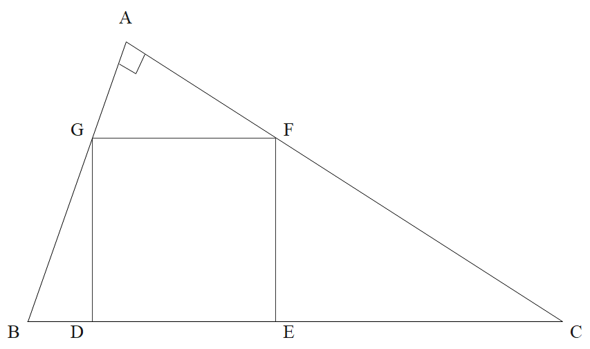In Fig., DEFG is a square in a triangle ABC right angled at A. Prove thati) $\\Delta \\mathrm ...