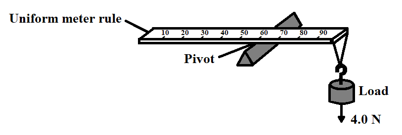 A uniform meter rule of weight 20N is pivoted at the class 11 physics CBSE