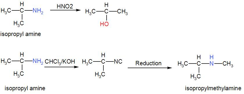 An organic compound ${{C}_{3}}{{H}_{9}}N$ (A) when treated with nitrous acid, gave an alcohol ...