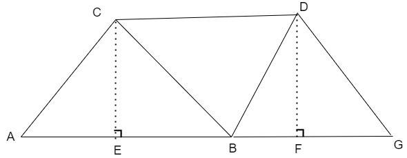 Prove that the two triangles having the same base (or equal bases) and equal areas lie between ...